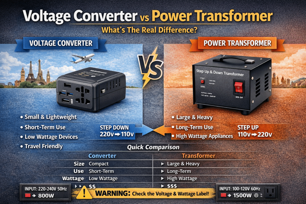 Voltage Converter vs Transformer: What’s the Difference?